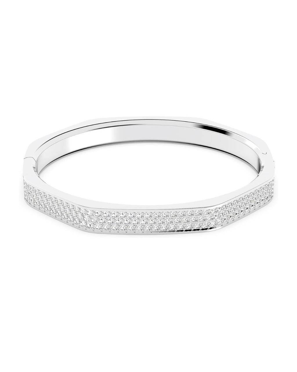 Dextera bangle, Octagon shape, White, Rhodium plated – Carriage Jewellers